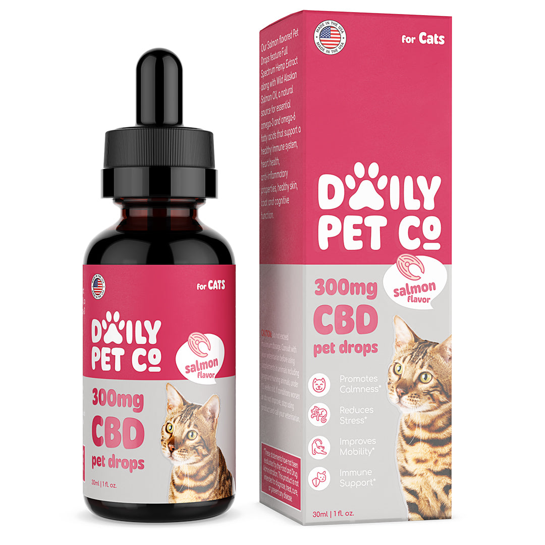 CBD Pet Drops for Cats - Salmon Flavored - 300mg – Daily Pet Co.